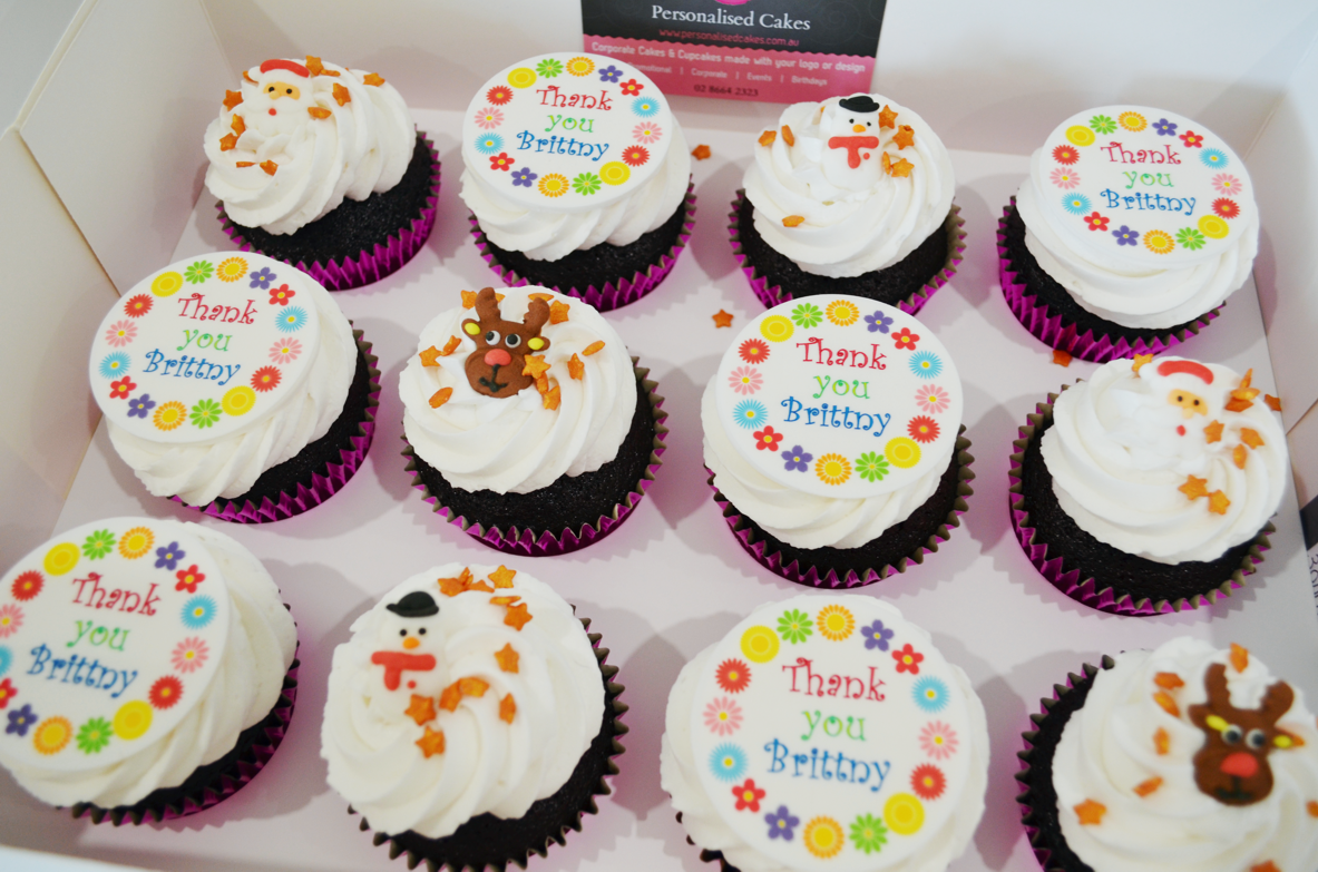 Branded cupcakes printed with your logo delivered in Sydney