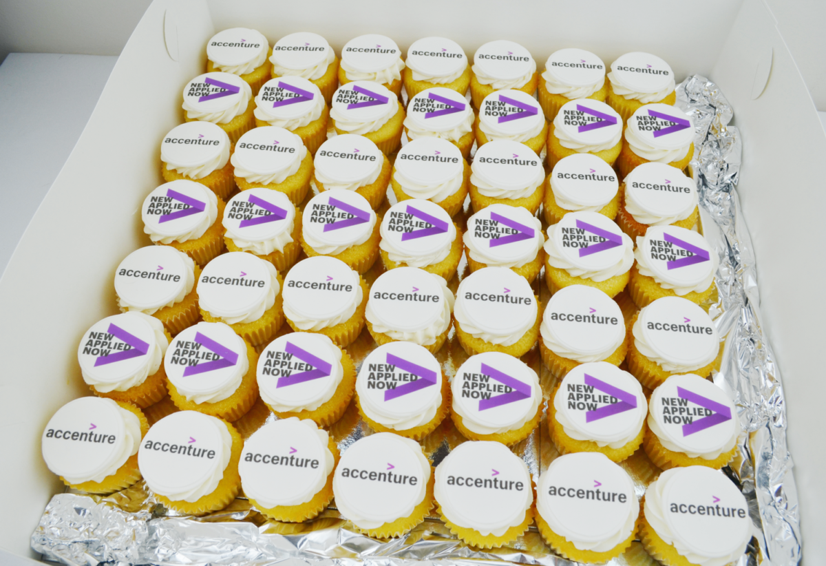 Branded cupcakes printed with your logo delivered in Sydney