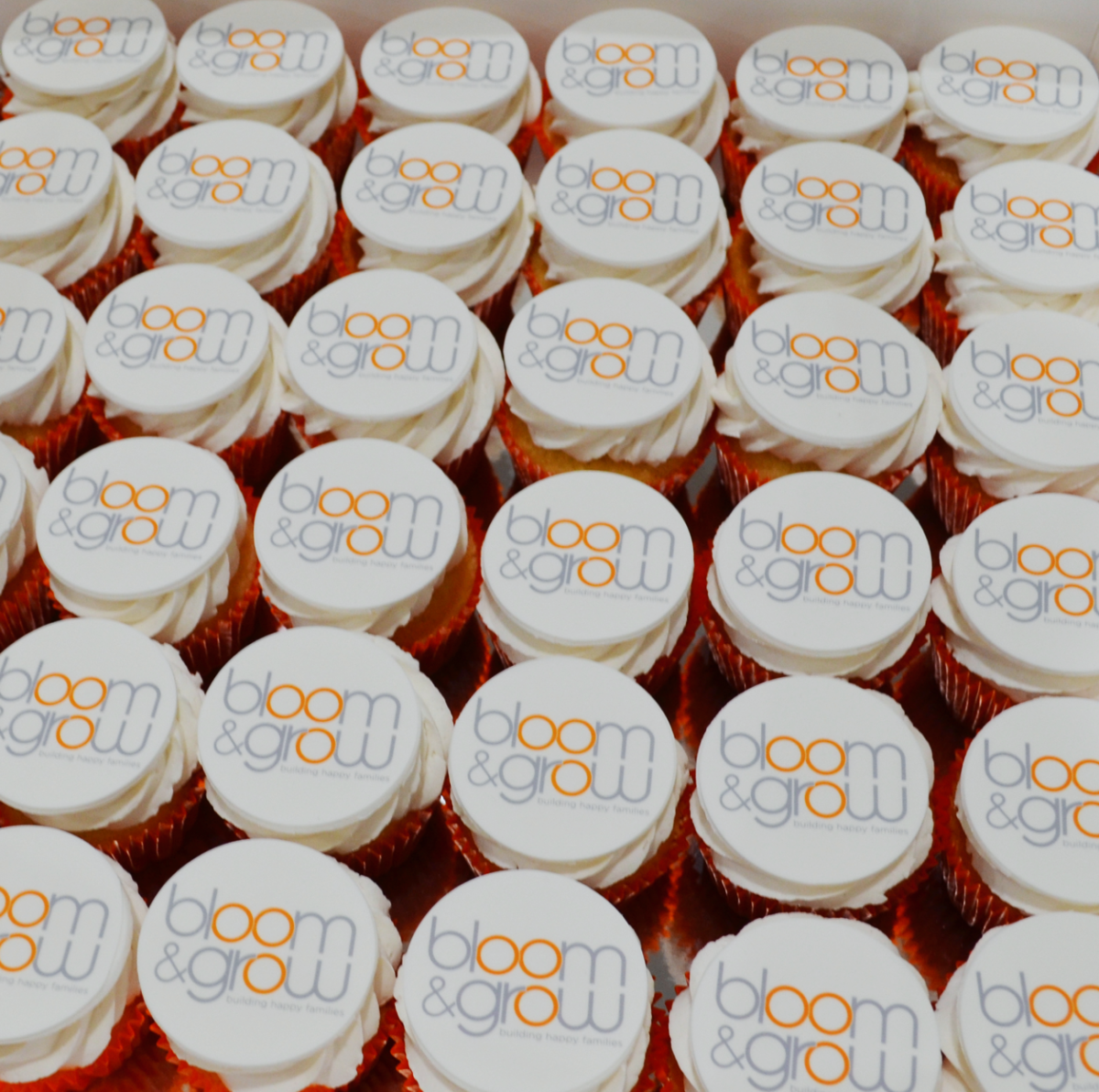Branded cupcakes printed with your logo delivered in Sydney